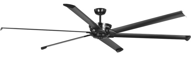 Huff Collection Indoor/Outdoor 96" 6-Blade Black Ceiling Fan ...