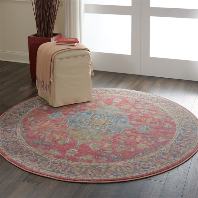 Nourison Global Vintage 6' x ROUND Multicolor Vintage Indoor Rug ...