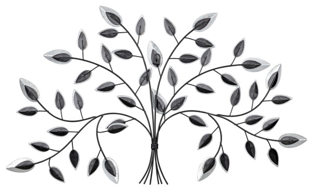 Stratton Home Decor Tree With White Accent Leaves Botanical Wall Decor ...