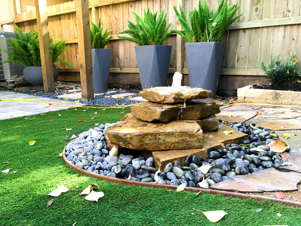 Custom Flagstone Water Feature - Landscape - Houston - by FiveSTAR ...