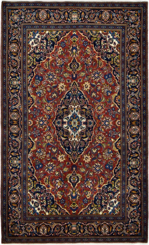 Persian Rug Keshan 8'0"x4'9" Hand Knotted, 8'0"x4'9" - Traditional ...