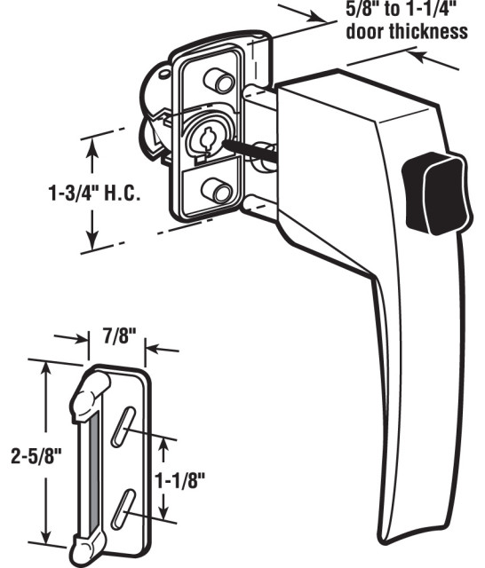 Push Button Screen/Storm Door Latch Set, Aluminum, 1-set - Traditional ...