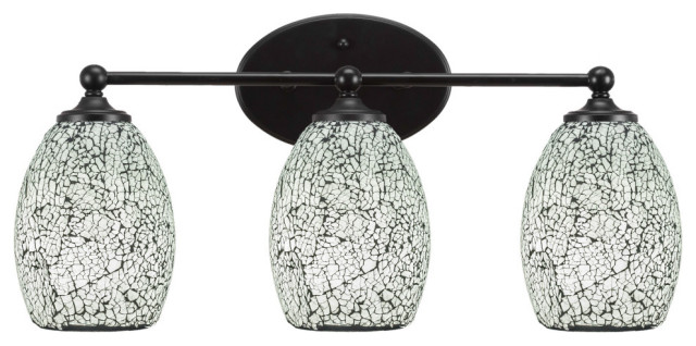 Capri 3-Light Bath Bar, Matte Black/Black Fusion - Transitional ...