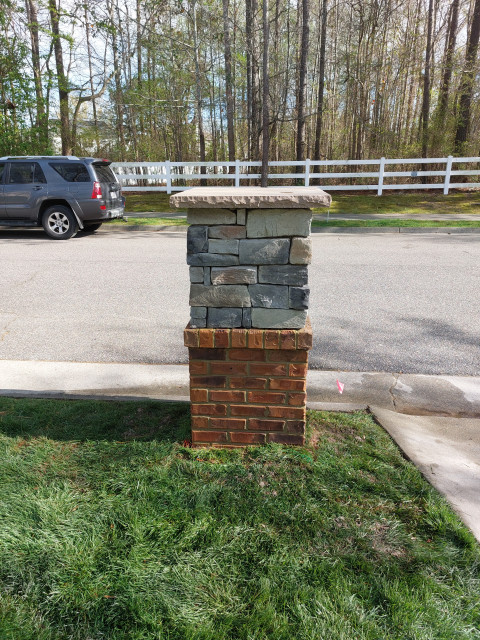 Masonry Mailbox: Custom Client Design Brick & Stone Mailbox - House ...