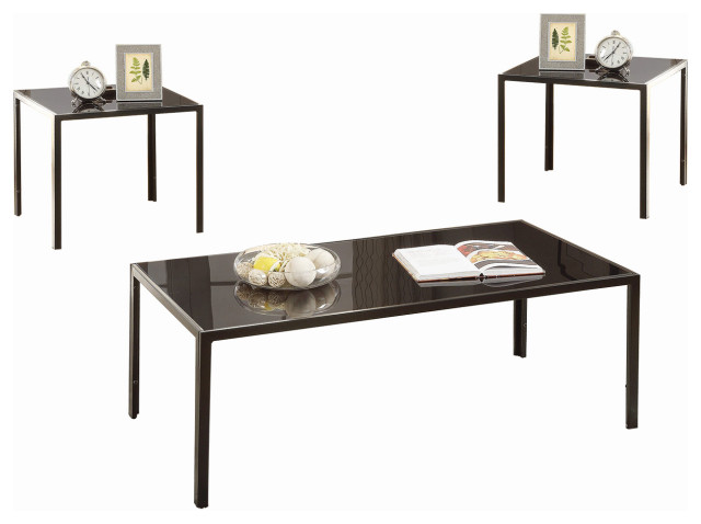 3 Piece Table Set, Black - Contemporary - Coffee Table Sets - by Simple ...