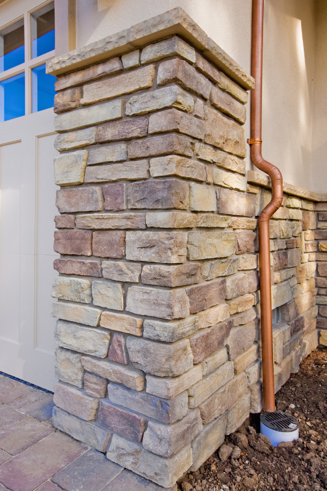 Garage Stone Wainscot and downspout detail - Craftsman - San Francisco ...