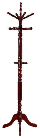 Traditional Coat Rack With Spinning Top, Cappuccino - Traditional ...