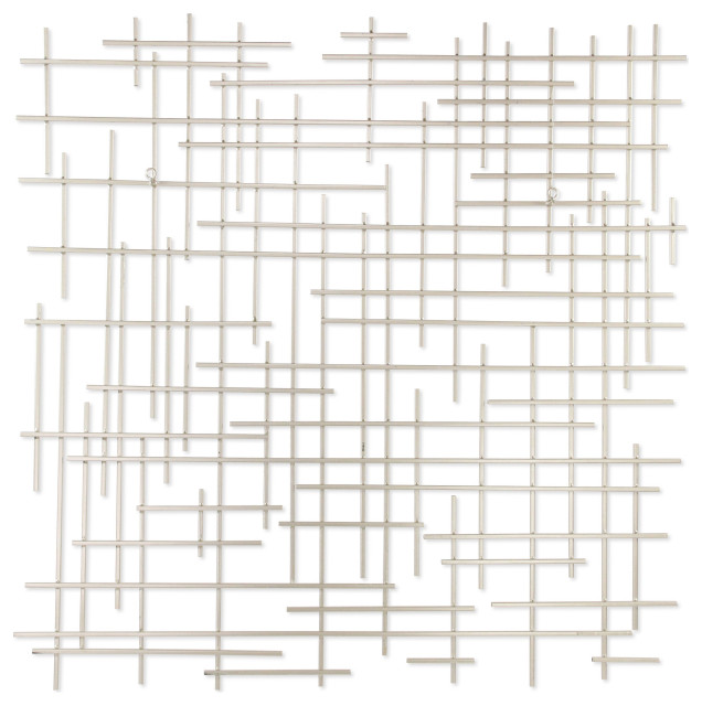Cheungs Iquara Modern Decorative Large Silver Square Metal Wall Art ...
