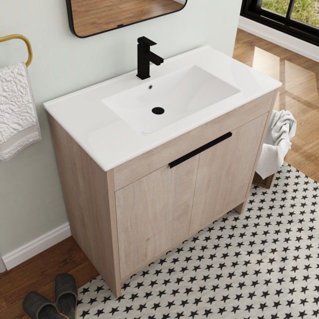 BNK Bathroom Vanity With Adjustable Shelf(KD-PACKING), 36 ...