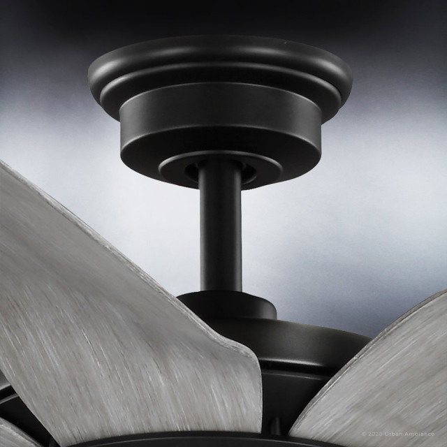 Luxury Urban Loft Ceiling Fan, Midnight Black - Farmhouse - Ceiling ...