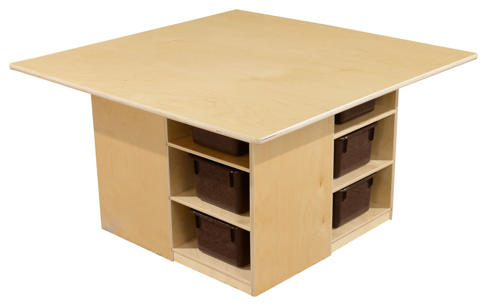 Cubby Table with (12) Brown Trays - Transitional - Toy Organizers - by ...