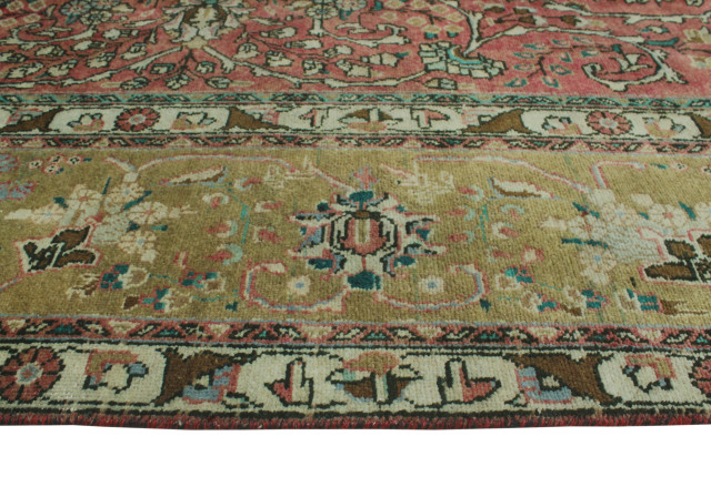 Fine Vintage Distressed Ashmath Red Rug, 9'9 x 12'11 - Traditional ...