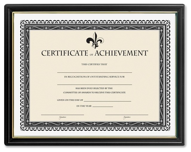 Lorell Certificate of Achievement Black Frame - 9.50 x 12 - Black ...