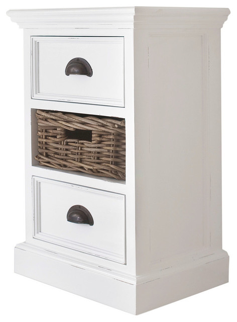 Halifax Bedside Storage Unit With Basket - Traditional - Nightstands ...