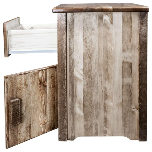 Homestead Collection End Table With Drawer and Door, Right Hinged ...