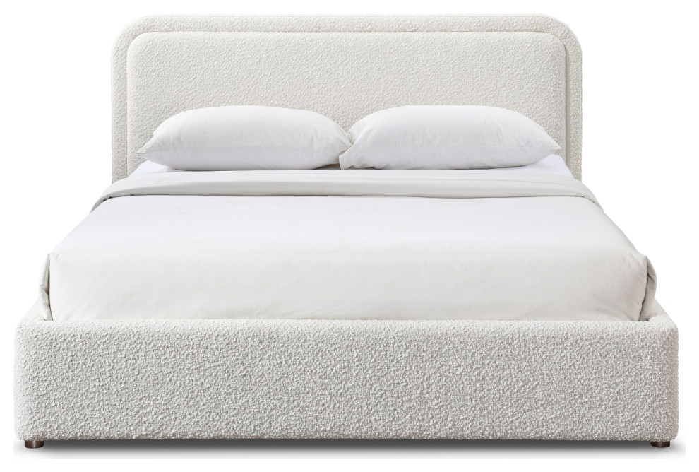 Omax Decor Chloe Modern Fabric Upholstered Platform Bed, Queen ...