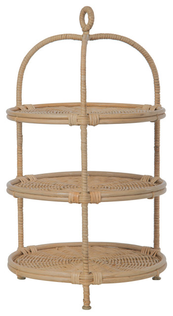 Wicker 3, Tier Serving Plate Rack and Cake Stand - Tropical - Dessert ...