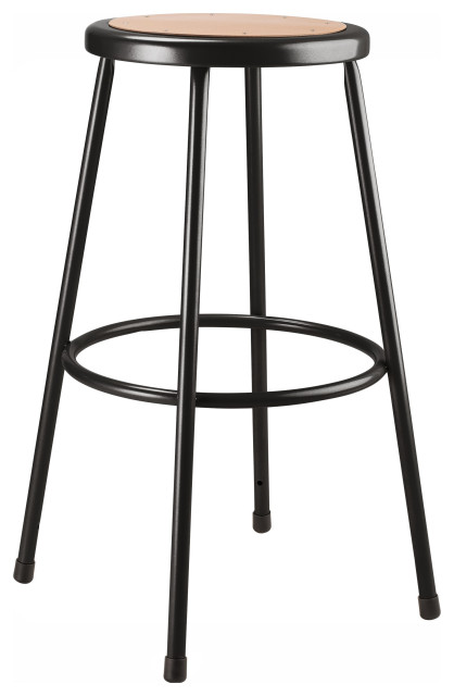 NPS Heavy Duty Steel Stool, Black, 30 in. Height - Midcentury - Bar ...