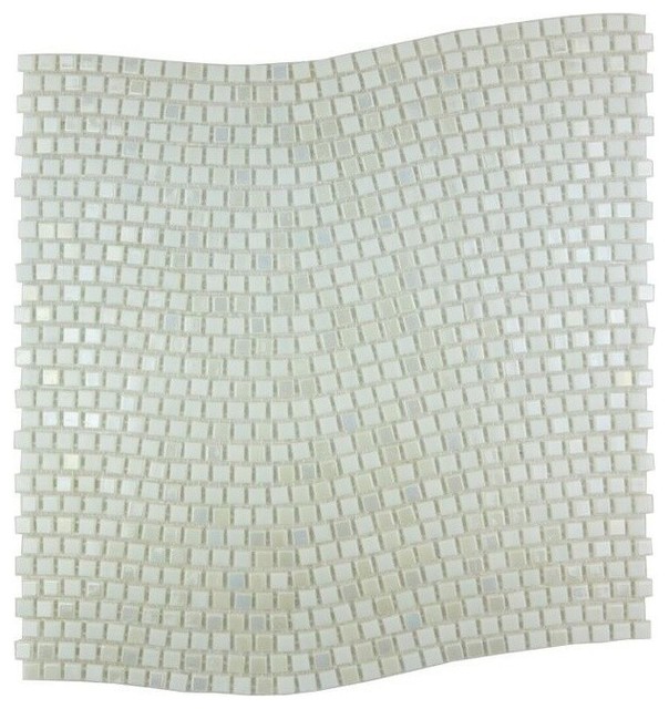 12"x12" Wavy Square Glass Mosaic Tile,Gray, Single Sheet - Contemporary ...