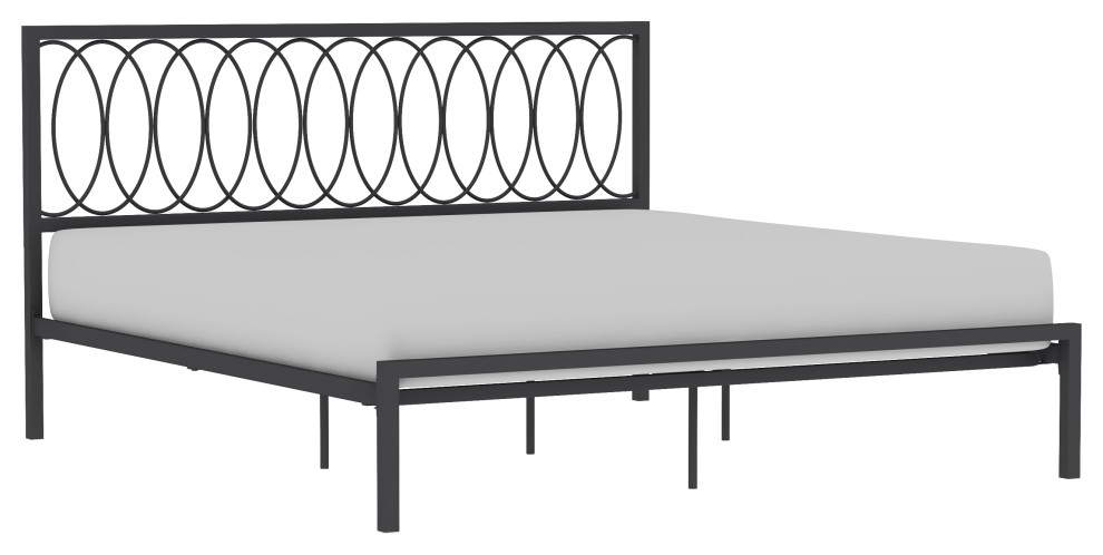 Hillsdale Naomi Geometric Interlocking Ring Design Queen Metal Bed ...