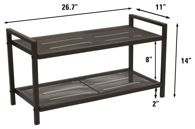 2-Tier Metal Shoe Rack - Industrial - Shoe Storage - by Household ...