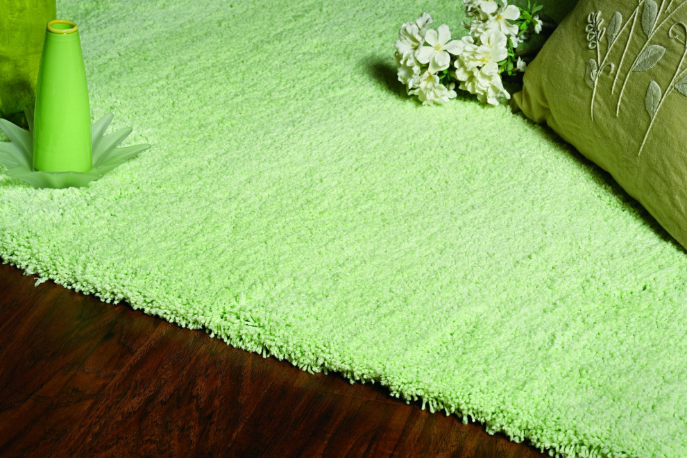 8'x11' Bright Green Shag Area Rug - Contemporary - Area Rugs - by ...