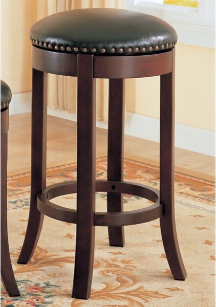 29" Walnut Backless Swivel Bar Stools, Set of 2 - Transitional - Bar ...
