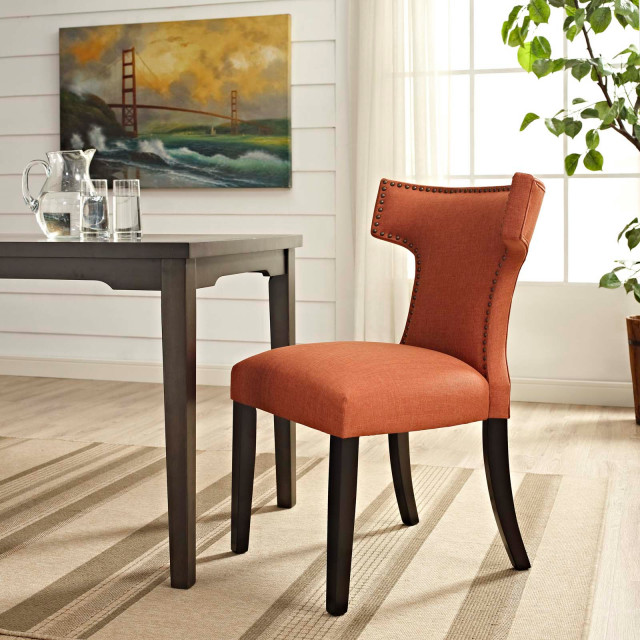 Curve Upholstered Fabric Dining Chair - Contemporary - Dining Chairs ...