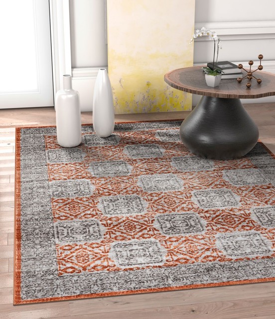 Well Woven Hughes Pompey Distressed Modern Copper Area Rug, 7'10"x10'6 ...