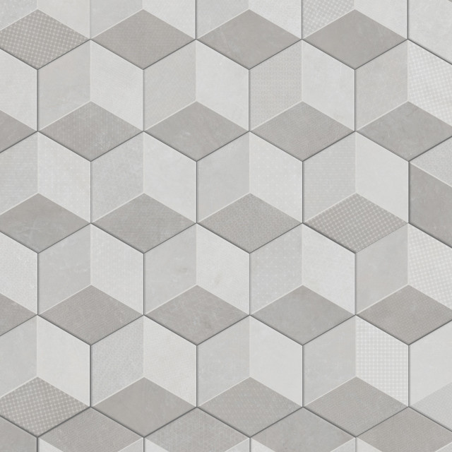 Panama Hex Diamond Deco Porcelain Floor and Wall Tile - Contemporary ...