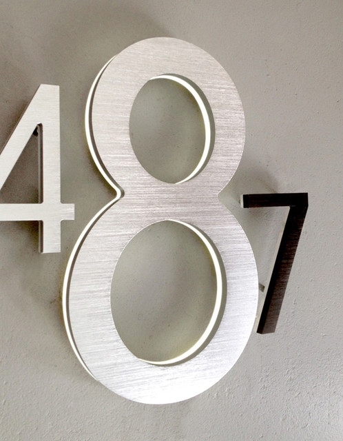 Modern 8" and 10" Illuminated House Numbers Outdoor - Modern - House ...