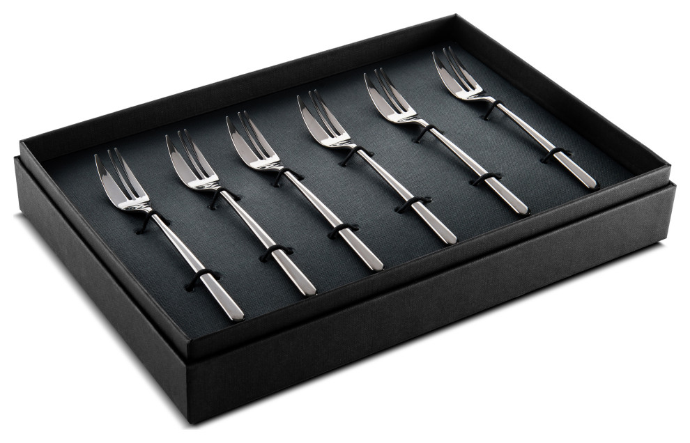 Linea Black Gold Cake Fork Set 6-Piece Set - Traditional - Forks - by ...