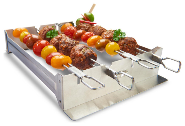 Stainless Steel Narrow Kebab Rack - Contemporary - Grill Tools ...