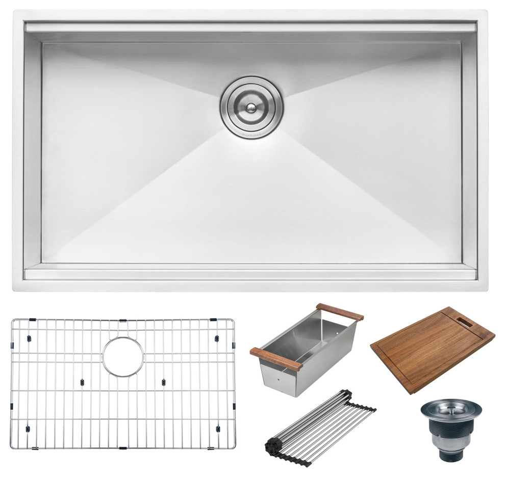 Ruvati RVH8300 Undermount Stainless Steel 32" Kitchen Sink Single Bowl ...