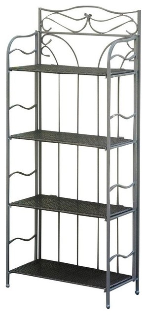 Pemberly Row 4 Tier 24" Bakers Rack in Chocolate - Traditional - Baker ...