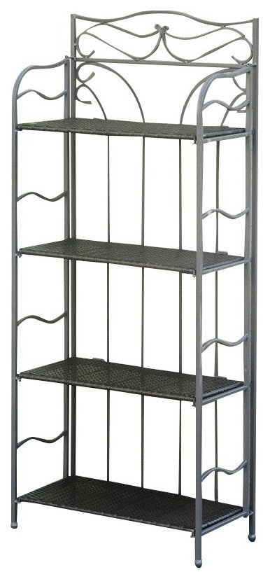 Pemberly Row 4 Tier 24" Bakers Rack in Chocolate - Traditional - Baker ...