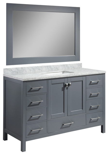 London 54" Single Sink Vanity Set - Transitional - Bathroom Vanities ...