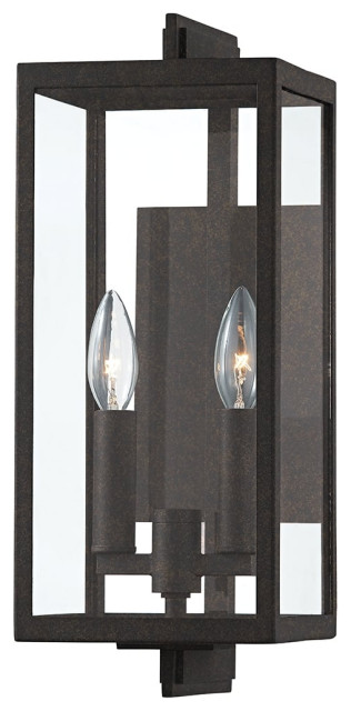 Nico 2 Light Exterior Wall Scone, French Iron - Transitional - Outdoor ...