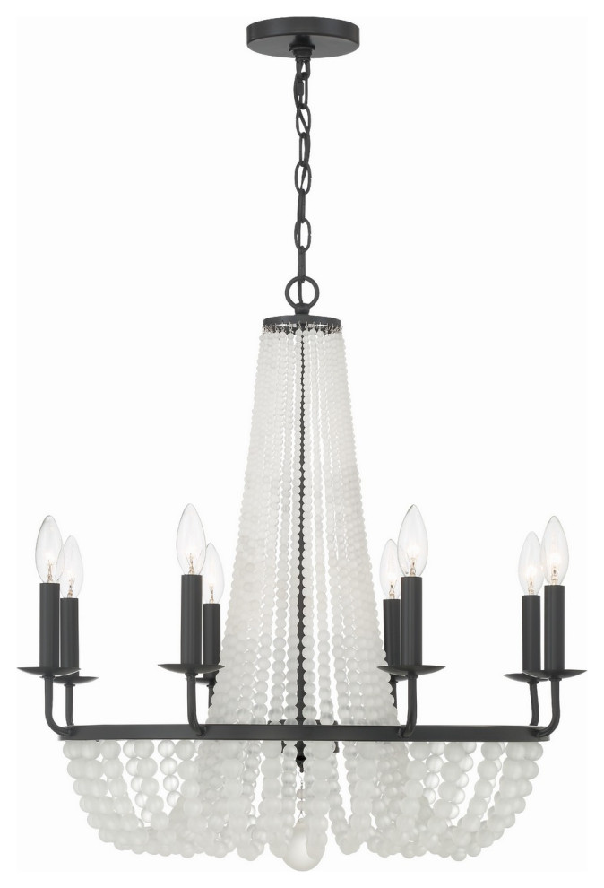Bella 8-Light Chandelier, Matte Black - Transitional - Chandeliers - by ...