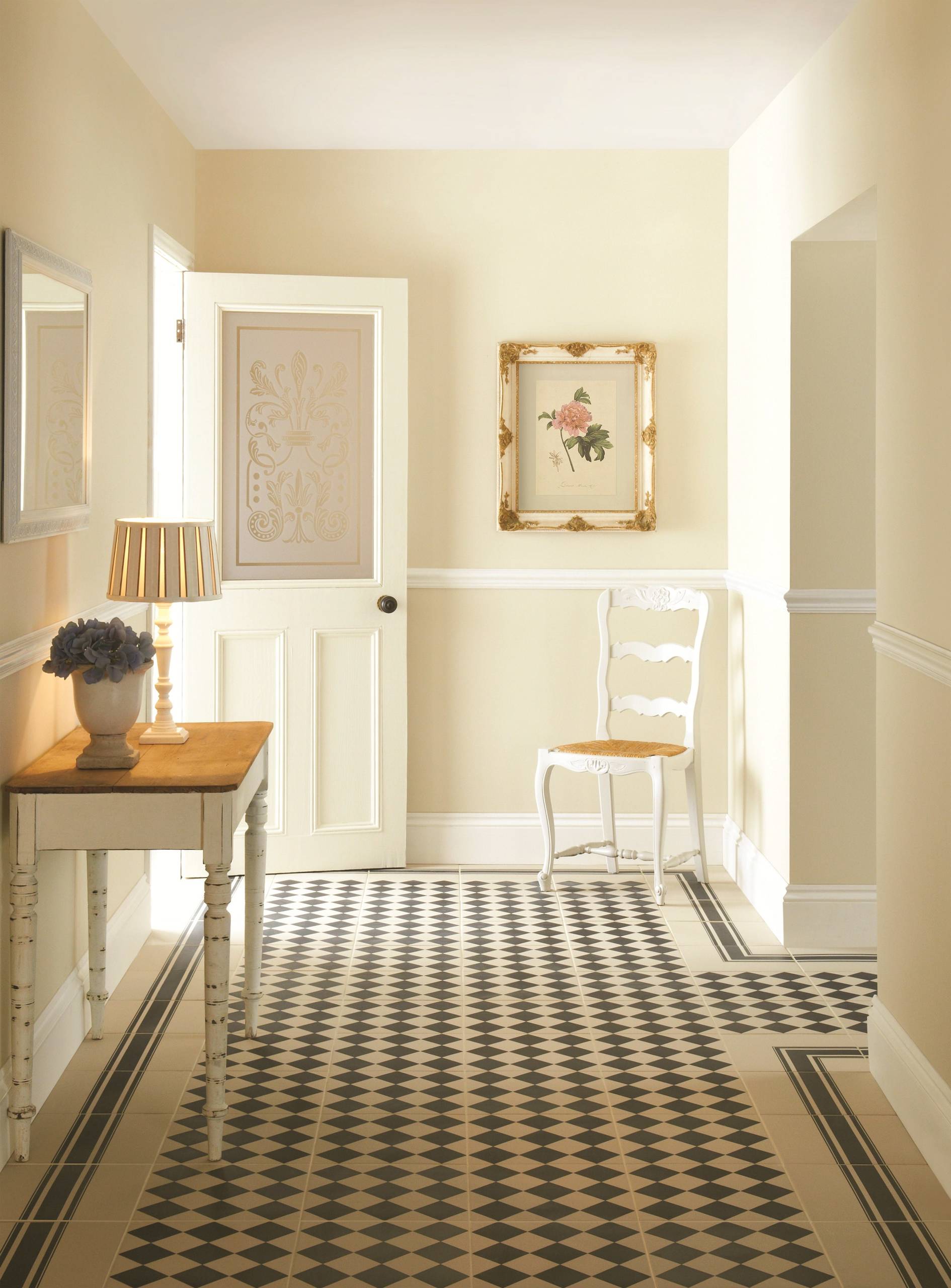Diagonal Tile Hallway Design