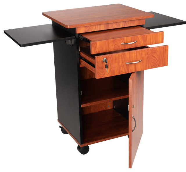 Oklahoma Sound Multimedia Cart, Cherry/Black - Industrial - Office ...