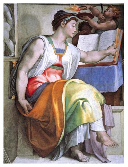 "The Erythraean Sibyl" Digital Paper Print by Michelangelo, 14"x18", 19 ...