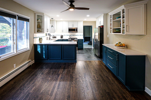 Two-Tone Green and White Kitchen - Transitional - Kitchen - Cleveland ...