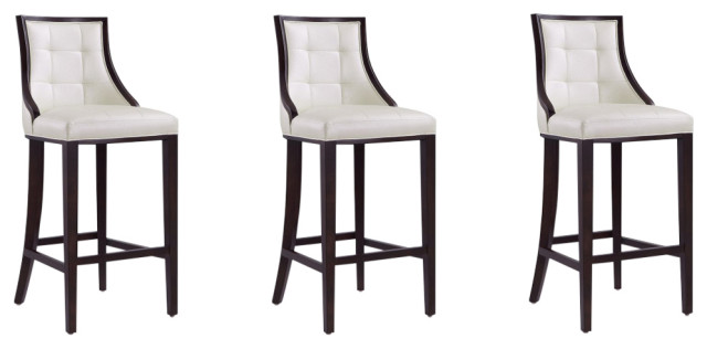Manhattan Comfort Fifth Avenue 45" Beech Wood Bar Stool, Set of 3 ...