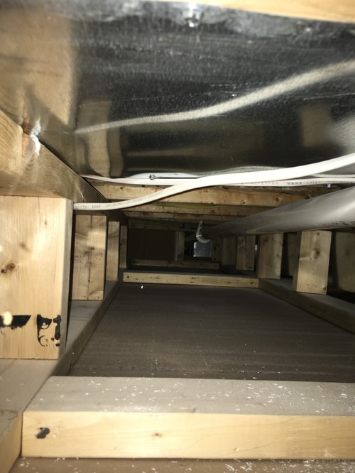 Laying water return line on top of framing for ceiling (CPVC or PEX ...