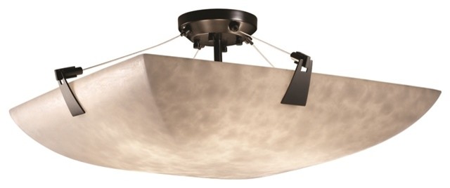 Justice Designs Clouds 18" Semi-Flush Bowl With Tapered Clips, Matte ...