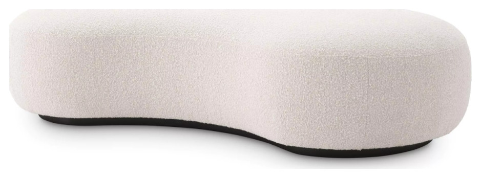 Boucle Cream Curve Bench | Eichholtz Bjorn - Contemporary - Upholstered ...