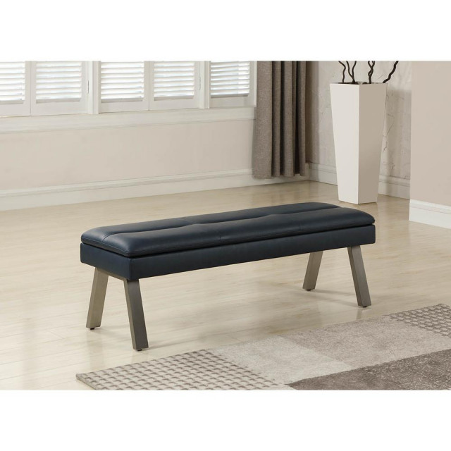 Bench W/ Underseat Storage, Blue - Contemporary - Accent And Storage ...
