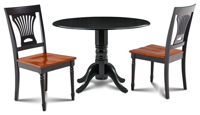 3 Piece Dinette Dining Table Set With Wooden Seats - Traditional ...