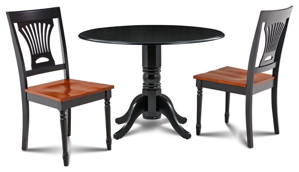 3 Piece Dinette Dining Table Set With Wooden Seats - Traditional ...